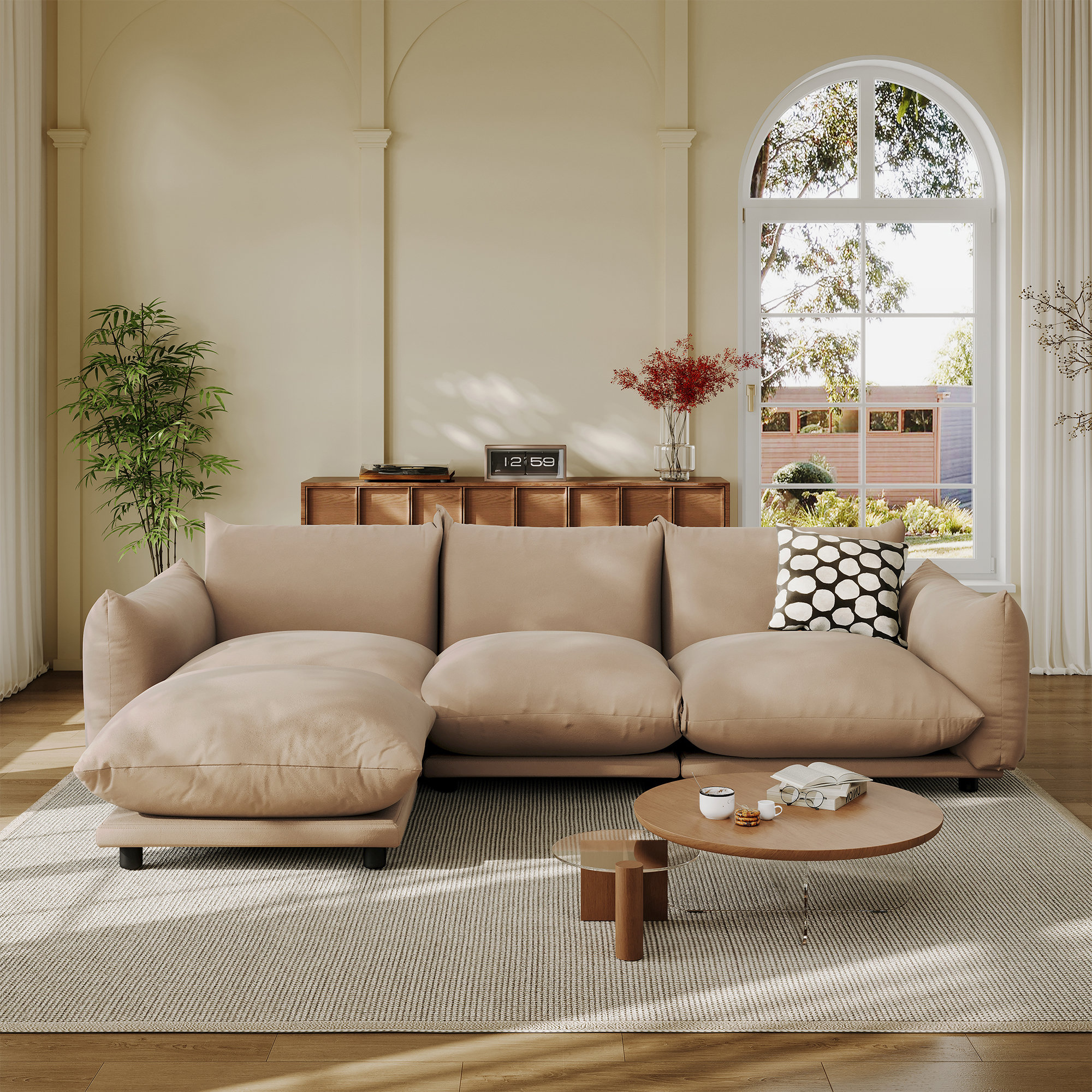 Latitude Run® Upholstered Couch Sectional Sofa, 4-Seater Modular Sofa ...