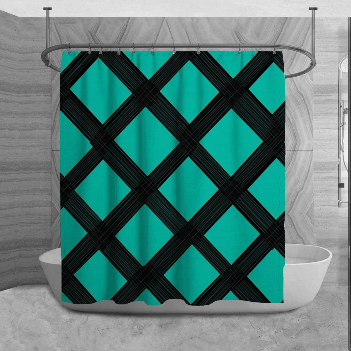 East Urban Home Zaveon Checkered Shower Curtain | Wayfair