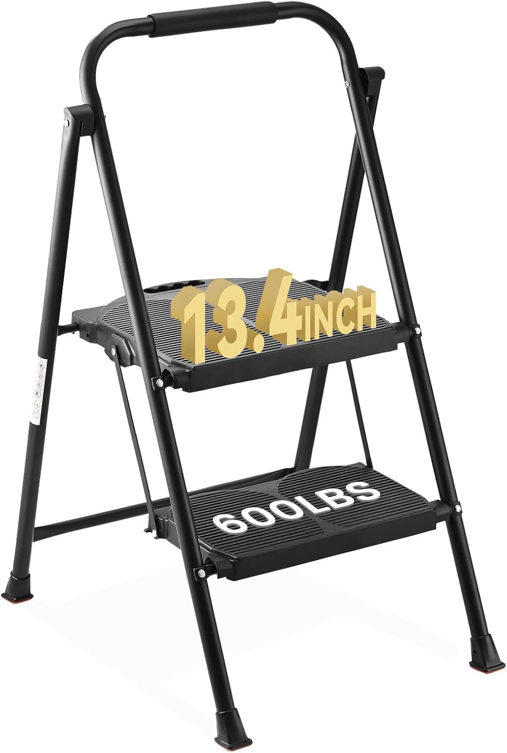 WFX Utility™ 600Lbs Heavy Duty Folding Step Stool, 2-Step Steel Ladder ...