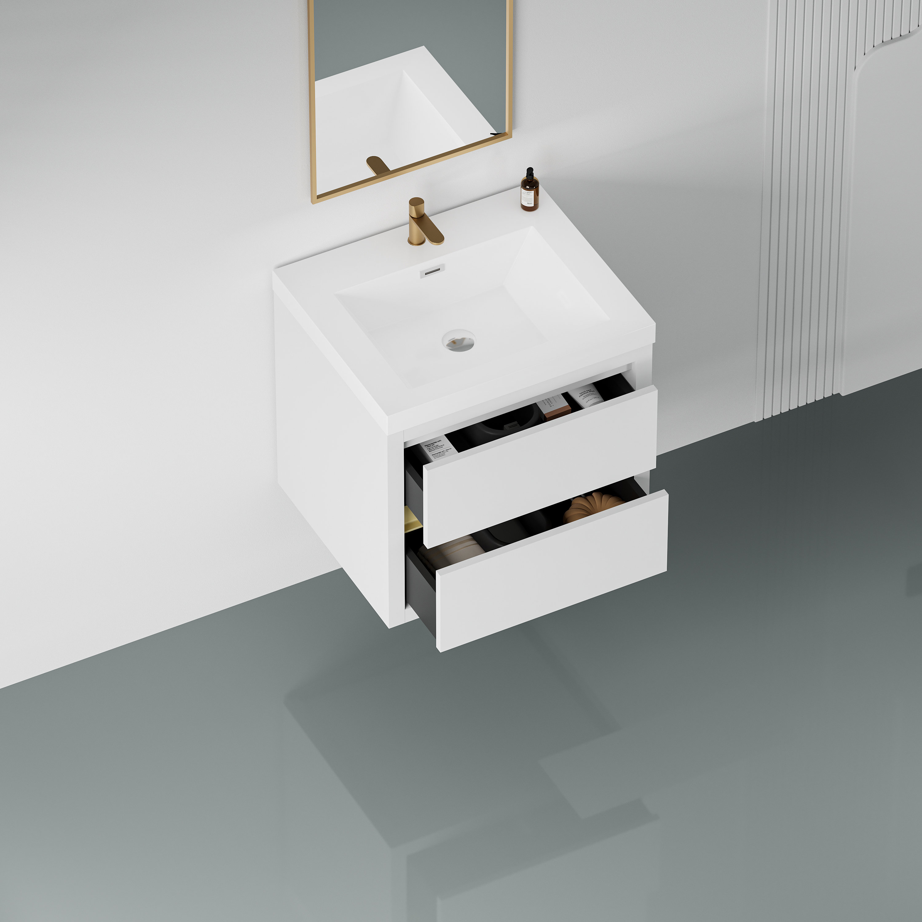 Ebern Designs Liam Floating Bathroom Vanity with Sink | Wayfair