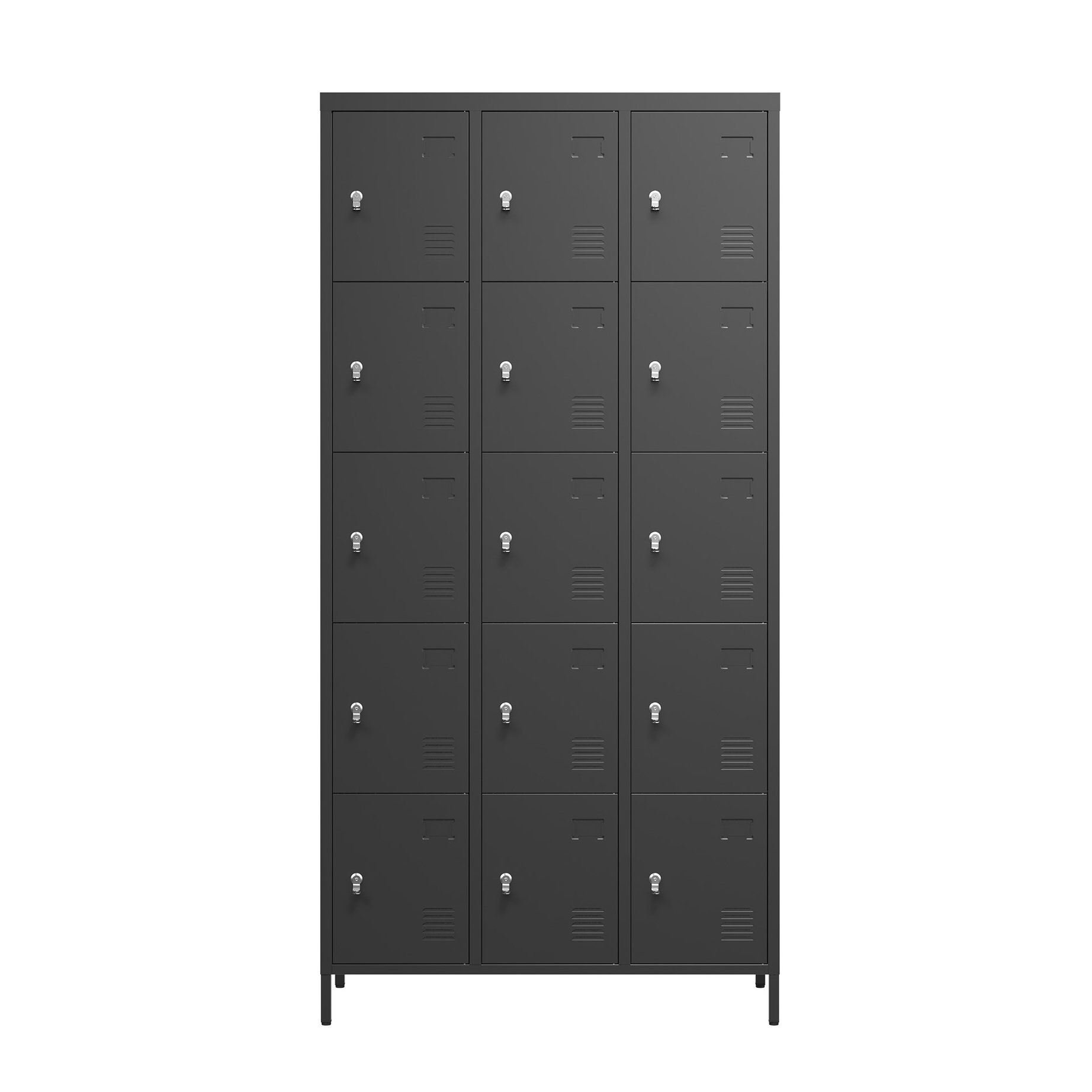 Ivy Bronx 15 Door 72"h Black Metal Lockers For Multiple Use Situations ...