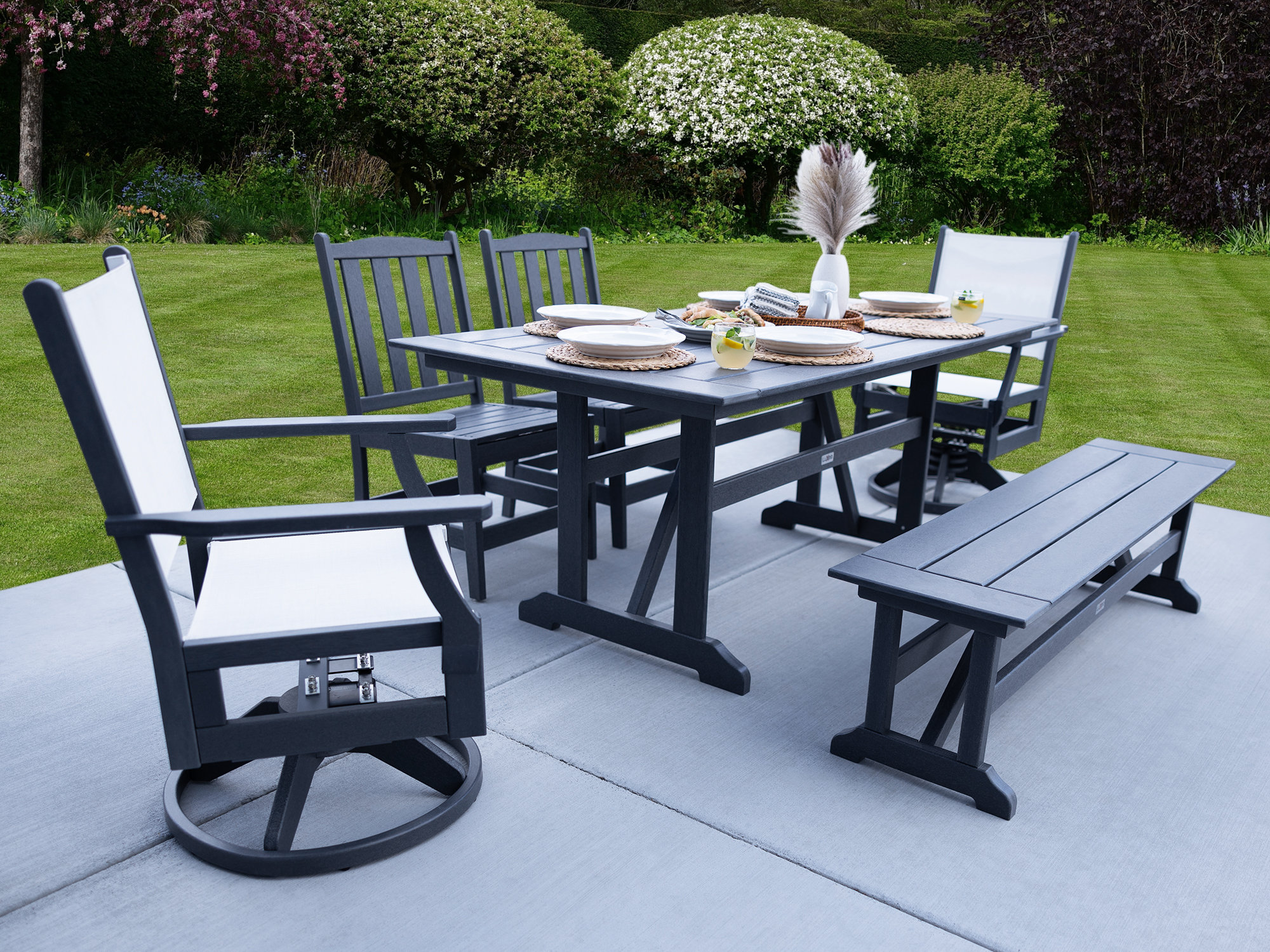 LuXeo Tuscany Sling Swivel Dining Set (6-Piece) | Wayfair