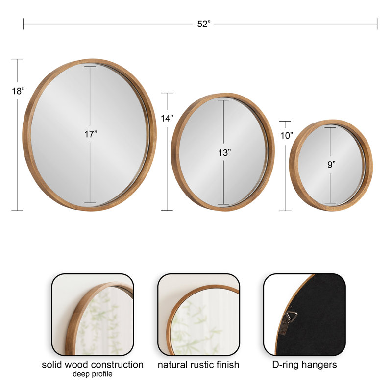 Ebern Designs Three-Piece Round Mirror Set | Wayfair