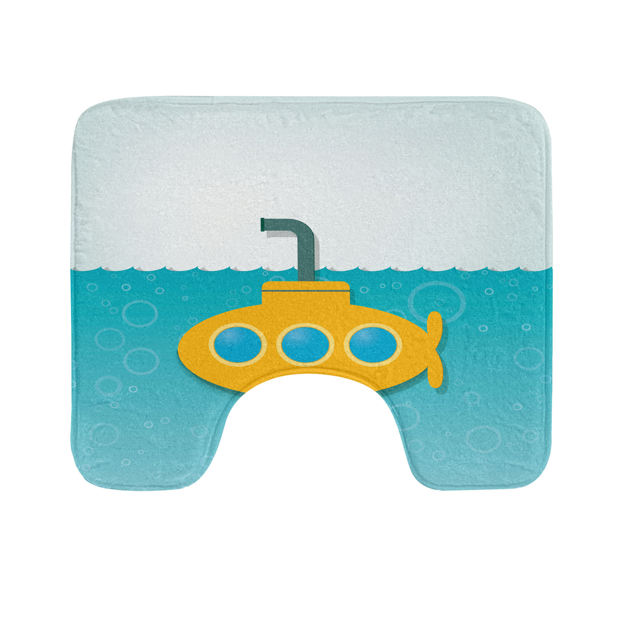 Dakota Fields Yellow Submarine Toilet Mat U-Shape Bathroom Rug 20 ...