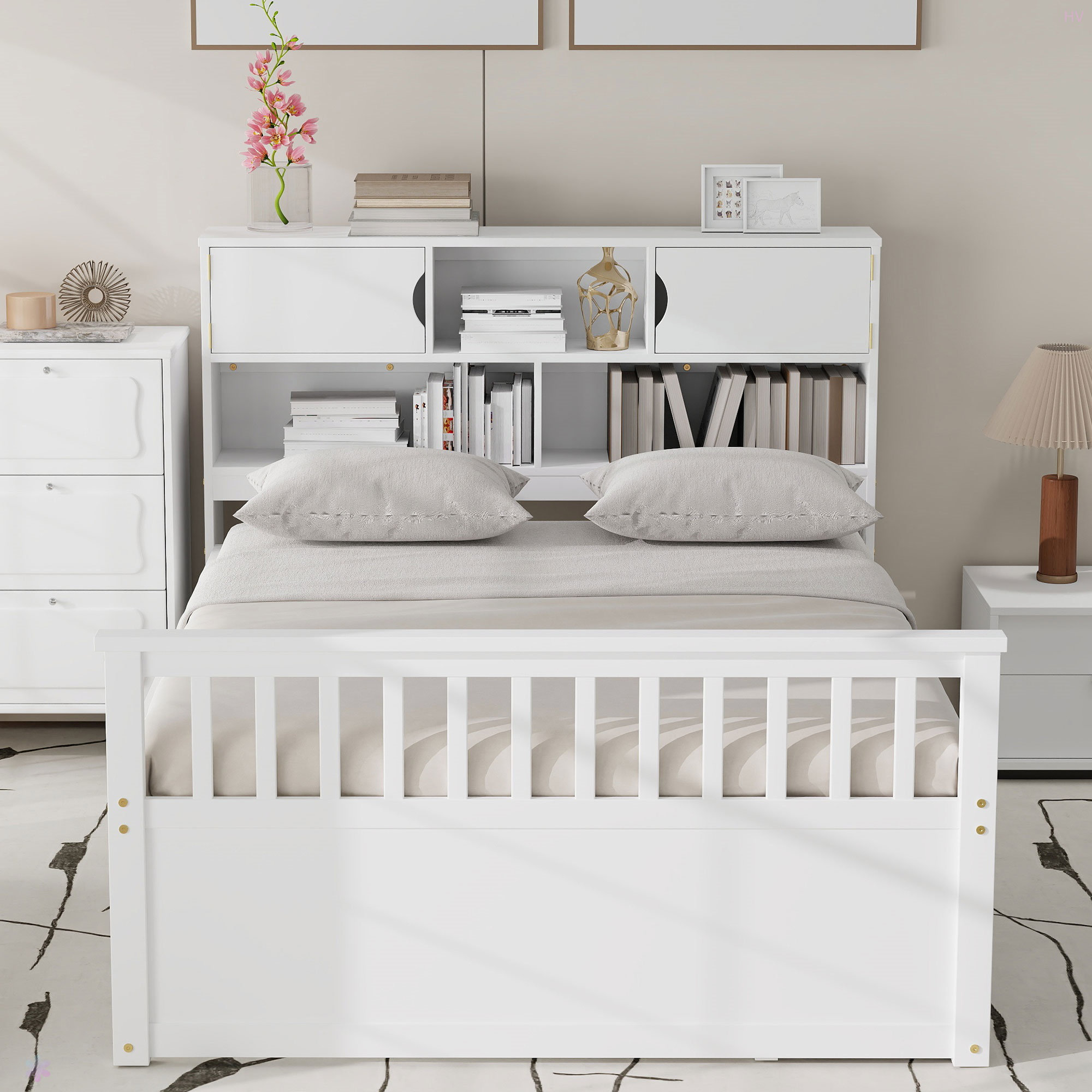 Latitude Run® Captain Platform Bed Frame With Storage Bookcases And ...