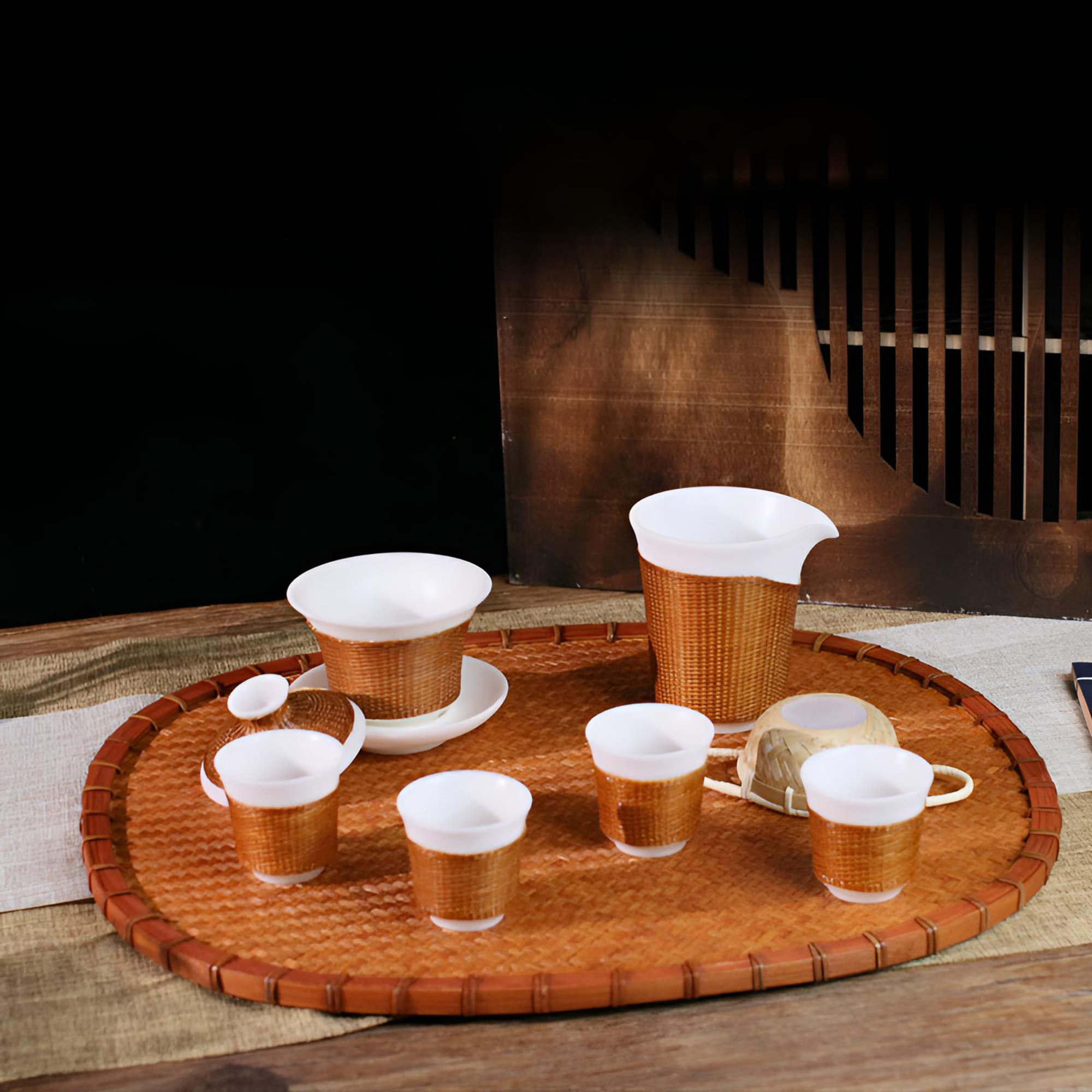 Bayou Breeze Craftsmanship Inheritance | Large Lacquered Bamboo Woven ...