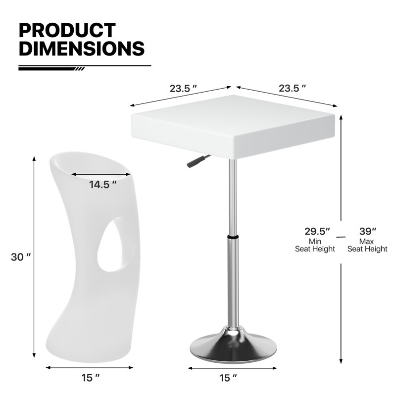 Wrought Studio™ 2 - Person LED Light Up Bar Stool and Table | Wayfair