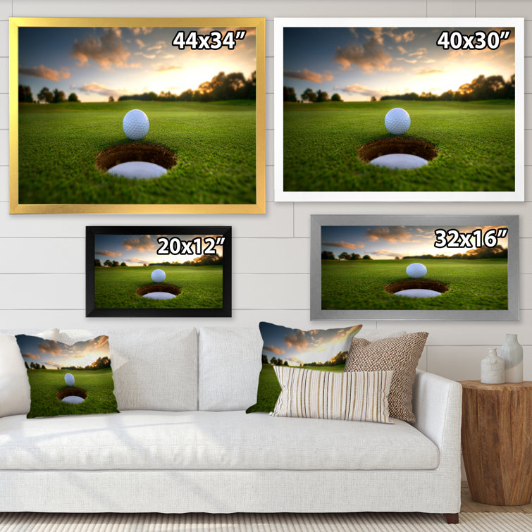 Ebern Designs Sunrise At The Golf Course Framed On Canvas Print ...
