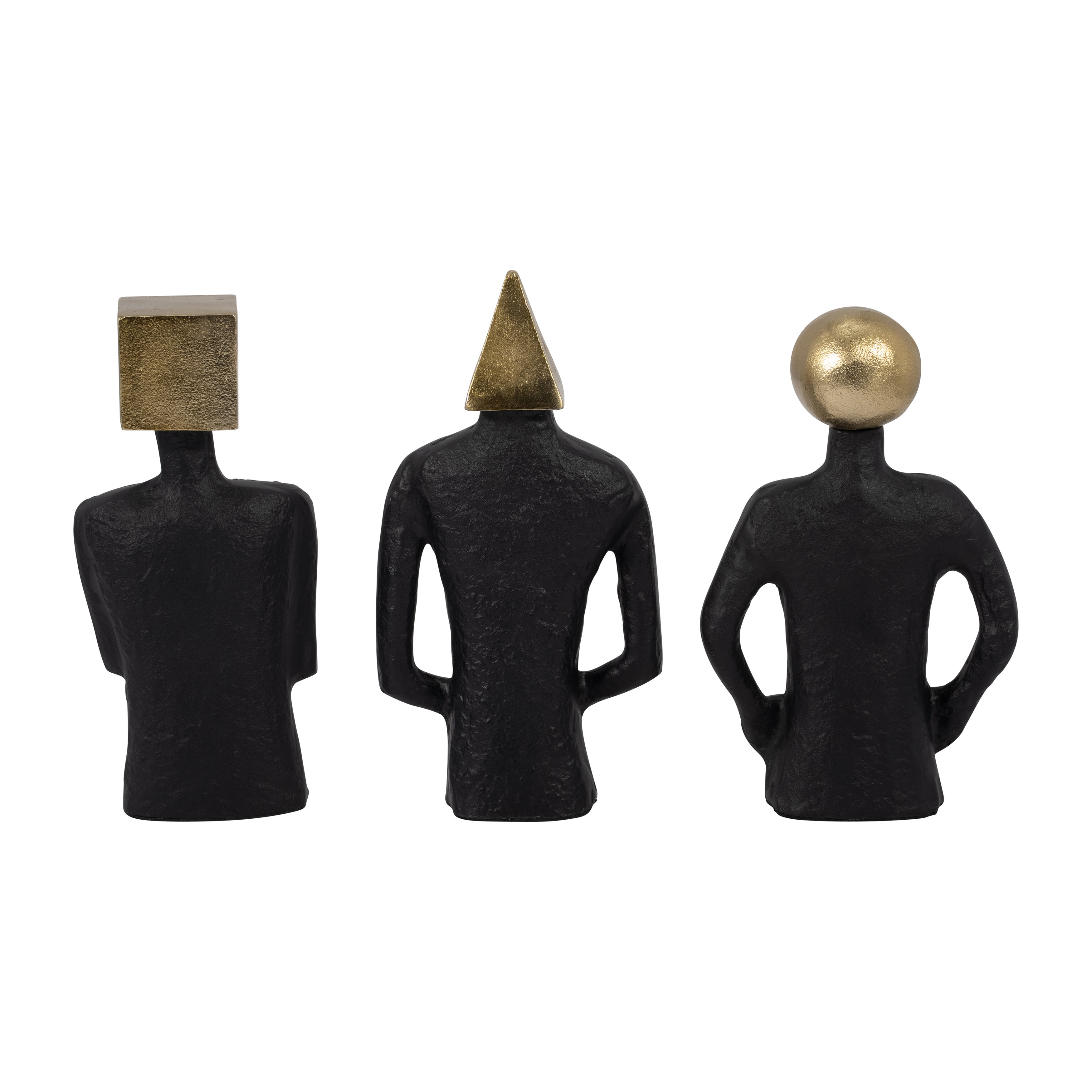 Orren Ellis Modern Abstract Shapes Set of 3 Metal People Statue ...