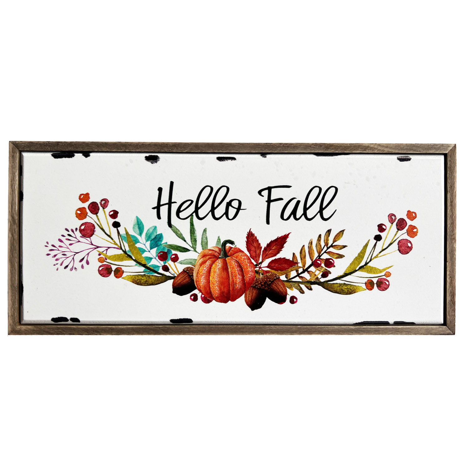 The Holiday Aisle® Wooden Hello Fall Pumpkin Sign - Wayfair Canada