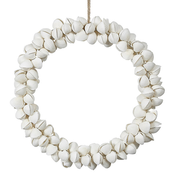Rosecliff Heights Clam Rose Wired 6" Shell Wreath | Wayfair