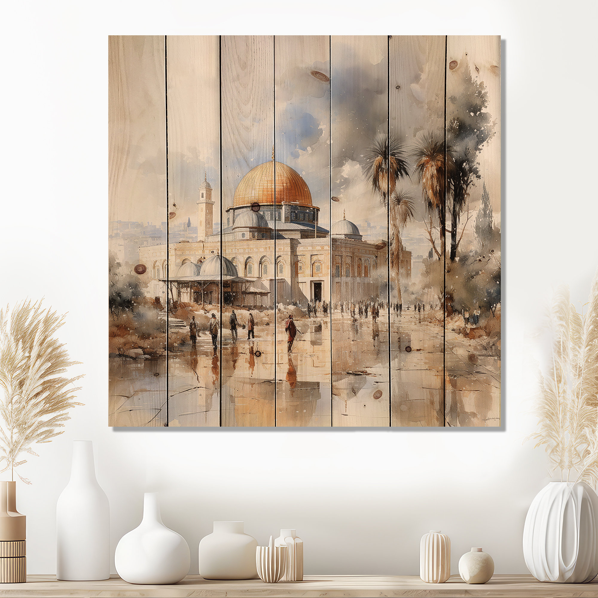 Fleur De Lis Living Hikeem - Spiritual Wood Print On Natural Pine Wood ...