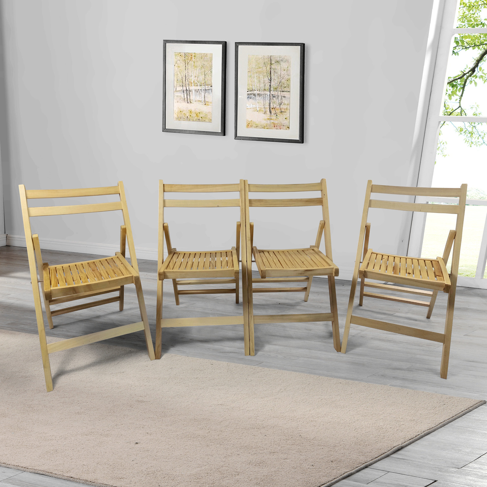 Lark Manor Furniture Slatted Wood Folding Special Event Chair, Wood ...