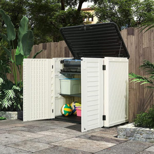 KINYING 4 ft. 2 in. W x 2 ft. 4 in. D Resin Garage Shed | Wayfair