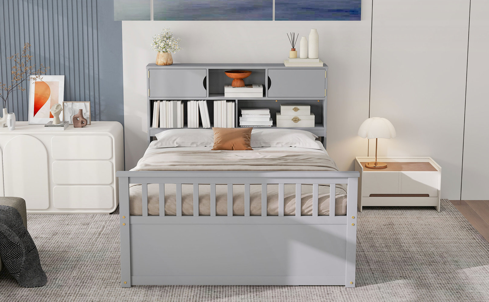 Lark Manor™ \Captain Platform Bed Frame with Storage Bookcases and ...