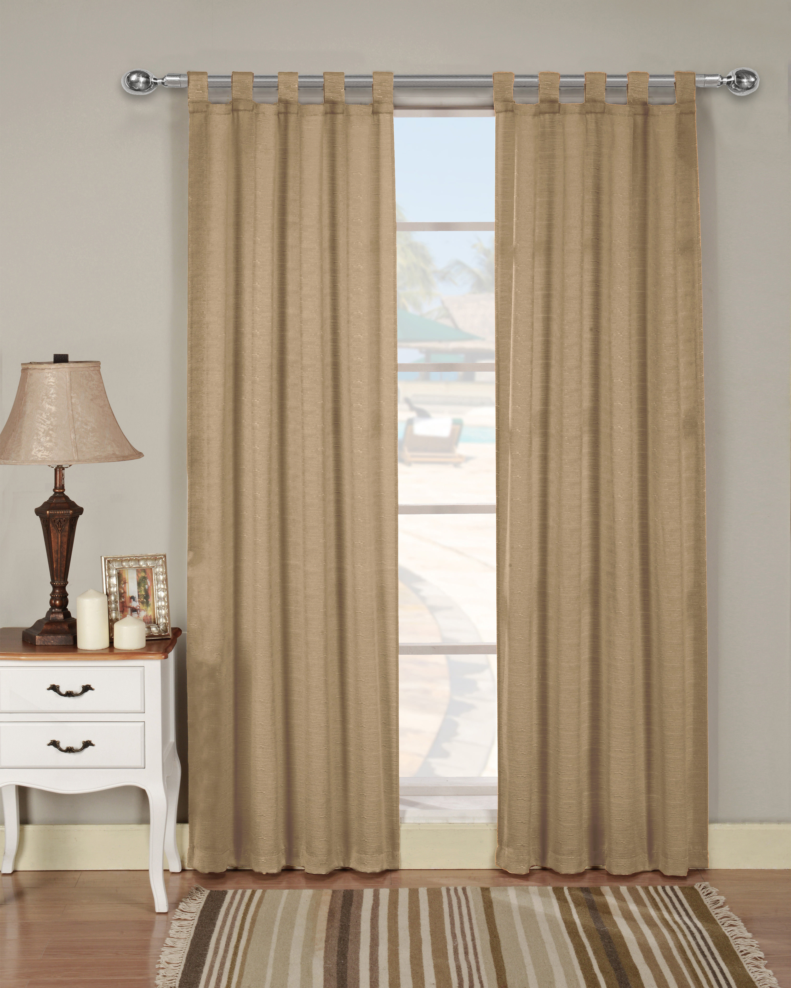Eider & Ivory™ Jonathan Window Curtain Pair Panel Set Of 2 in , Natural ...