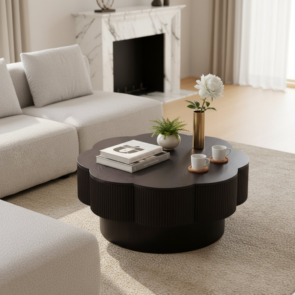 Latitude Run® Plum Blossom Coffee Table, Modern Style With Storage ...