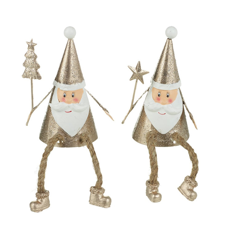 The Seasonal Aisle Sitting Gold Santa Set | Wayfair.co.uk