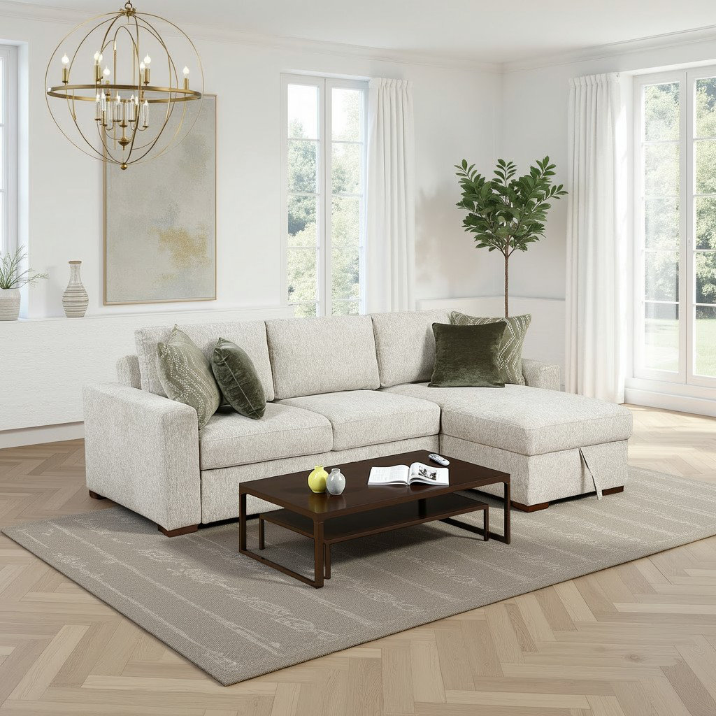 Ebern Designs Orrin 110.5" Modern & Contemporary Sectional - Microfiber ...