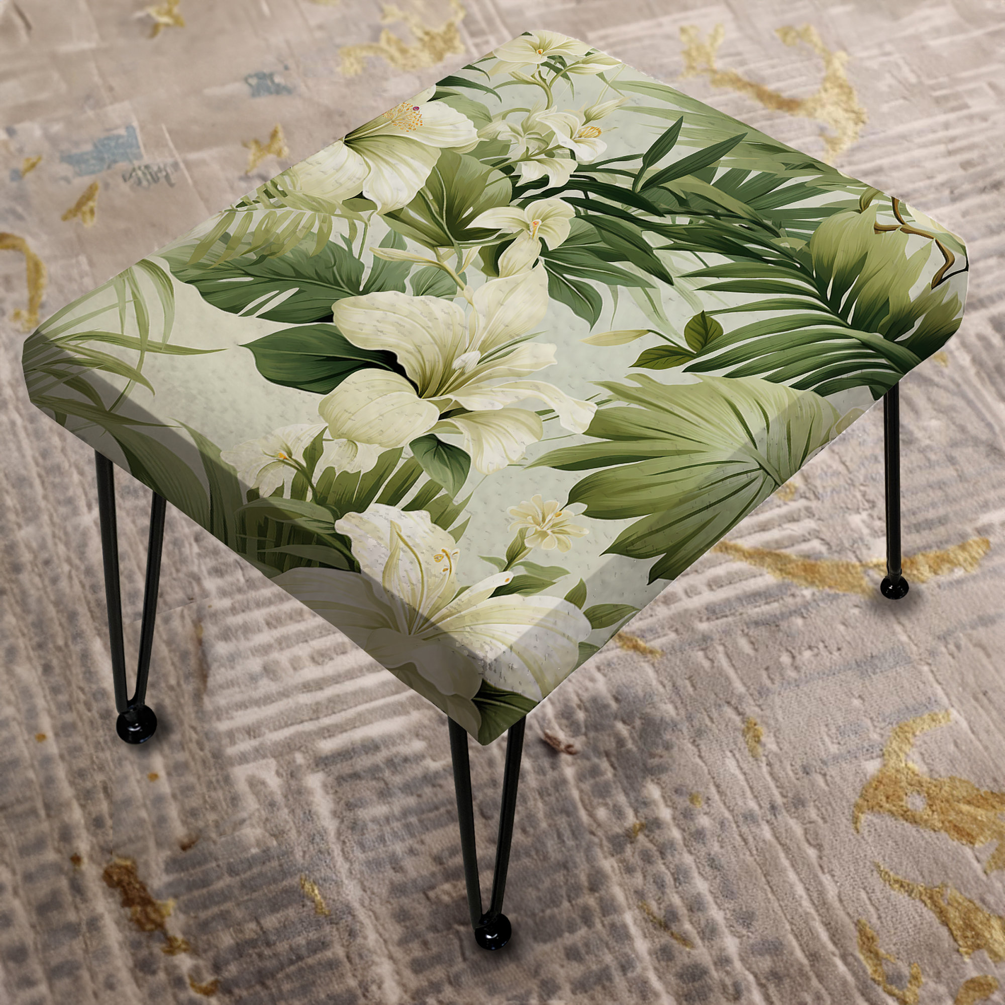 Design Art Neutral Oasis Iii Tropical Pattern - Tropical Rectangle ...