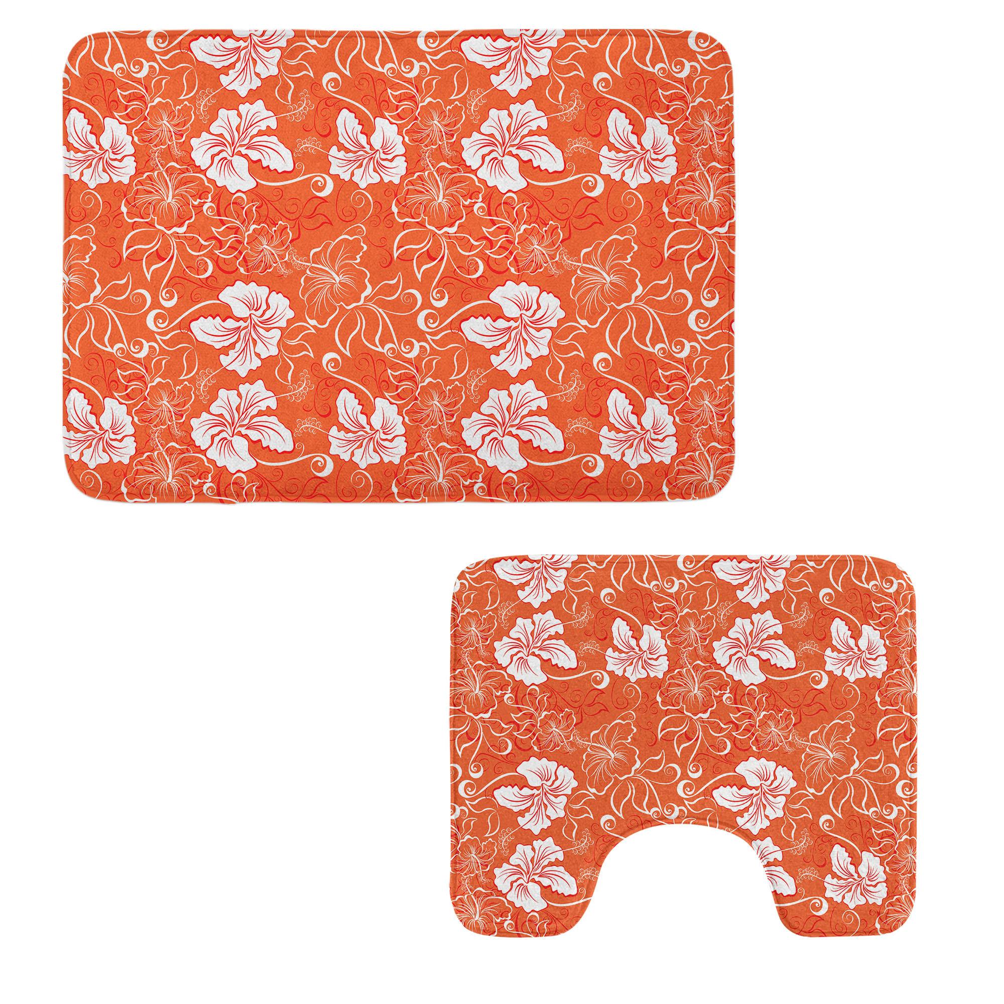 East Urban Home Burnt Orange Bathroom Rug Set 2 Pieces Rectangle ...