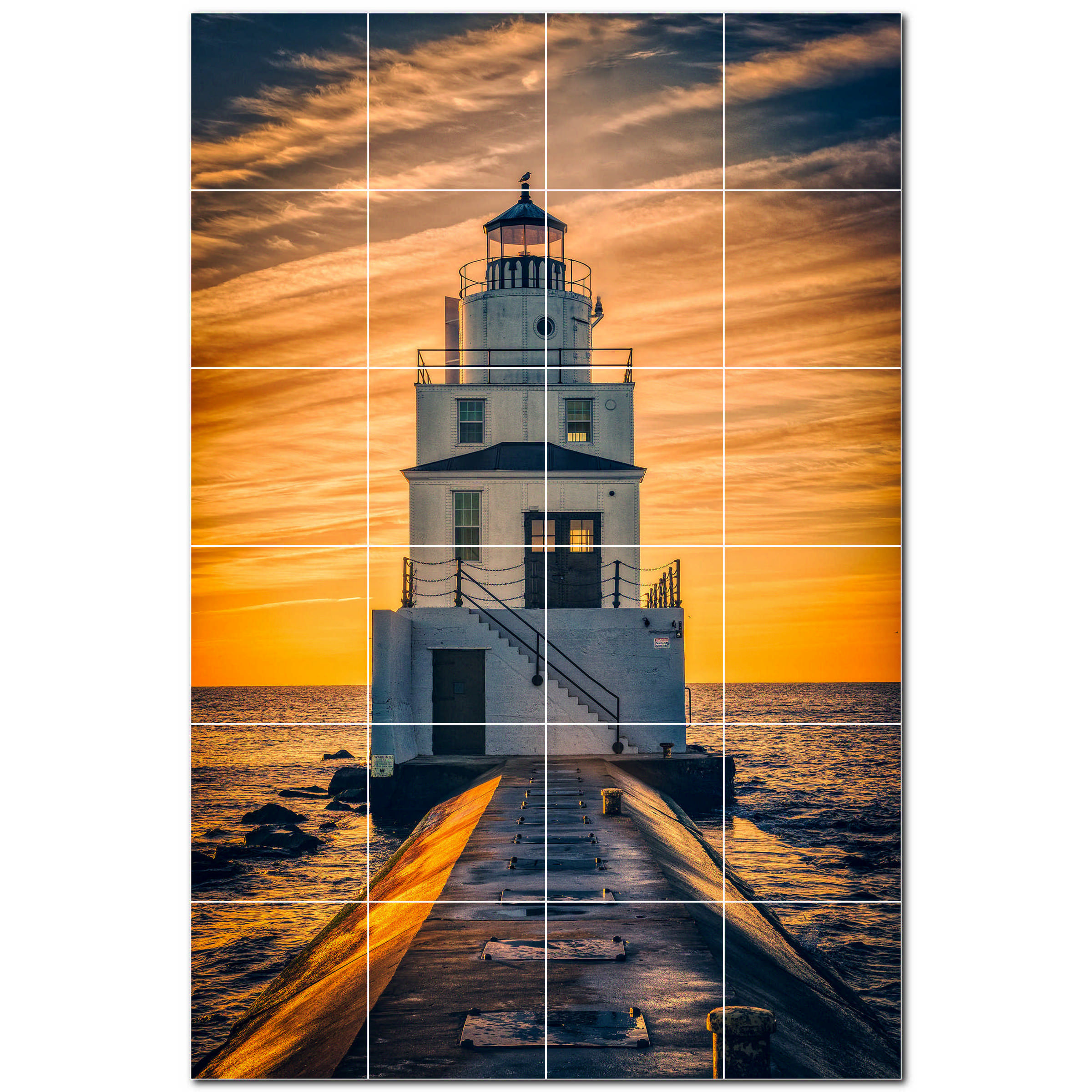 Picture-Tiles.com Lighthouse Photo 8'' x 8'' Satin Ceramic Decorative ...