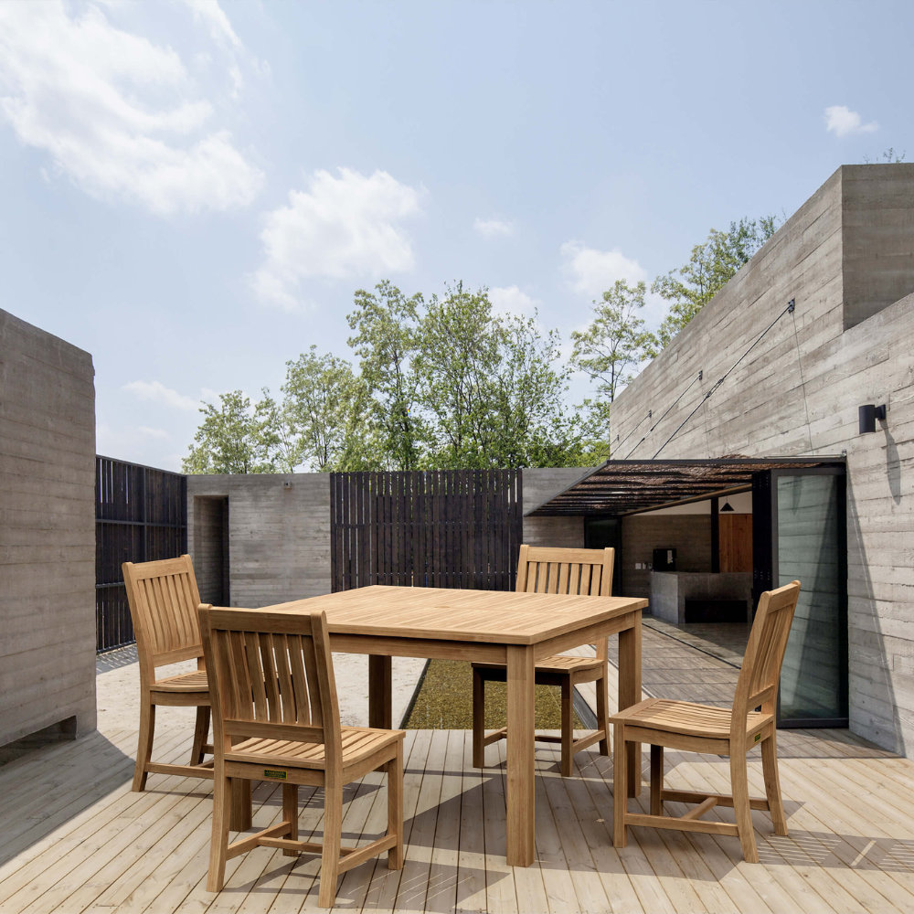 Wildon Home® Destanie Square 4 - Person 47'' L Teak Outdoor Restaurant ...