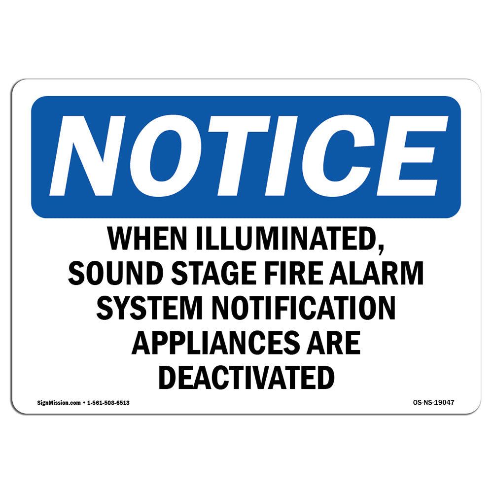 SignMission When Illuminated Sound Stage Fire Alarm Sign | Wayfair