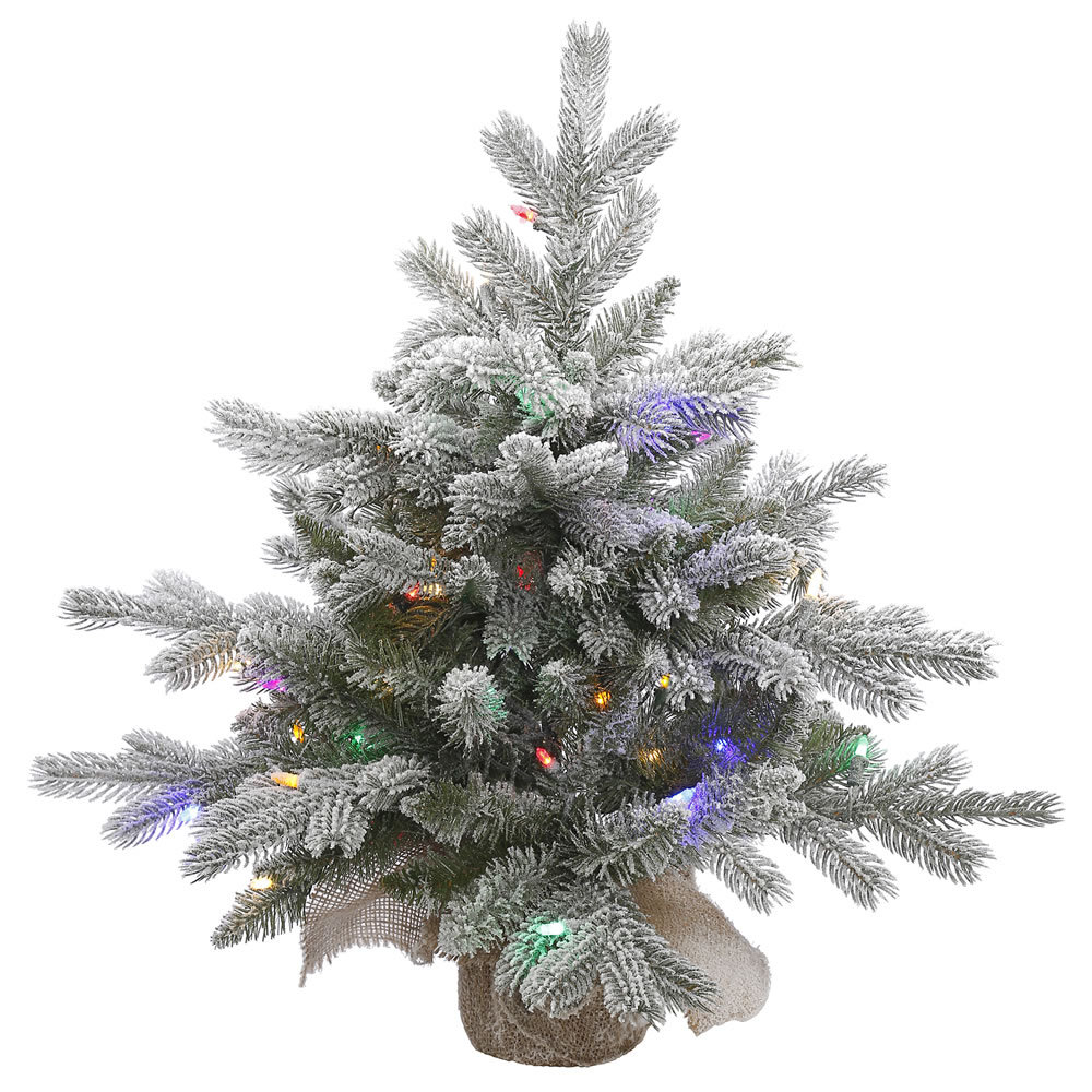 The Holiday Aisle® Frosted Sable 24" Artificial Christmas Tree with 50 ...