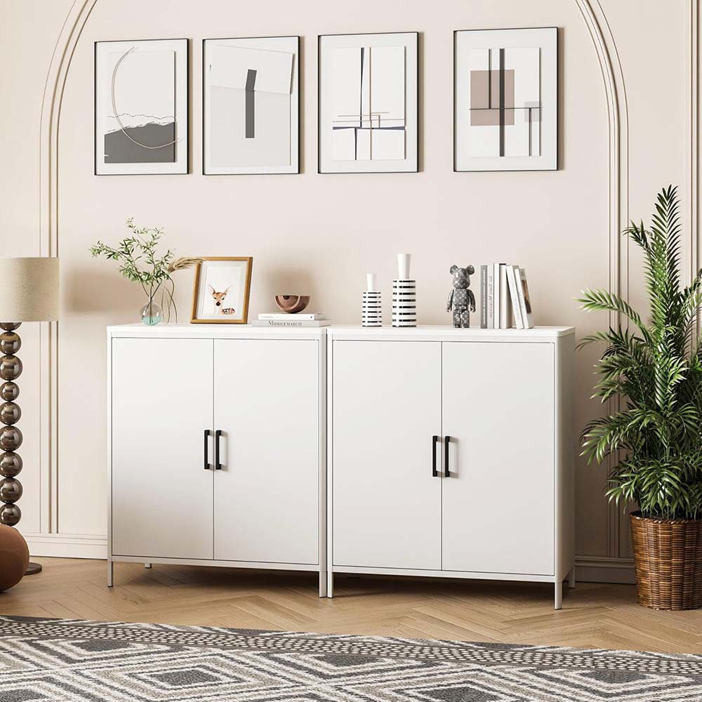 Ophelia & Co. Cabinet With Wooden Top And Rounded Corner Design, Metal ...