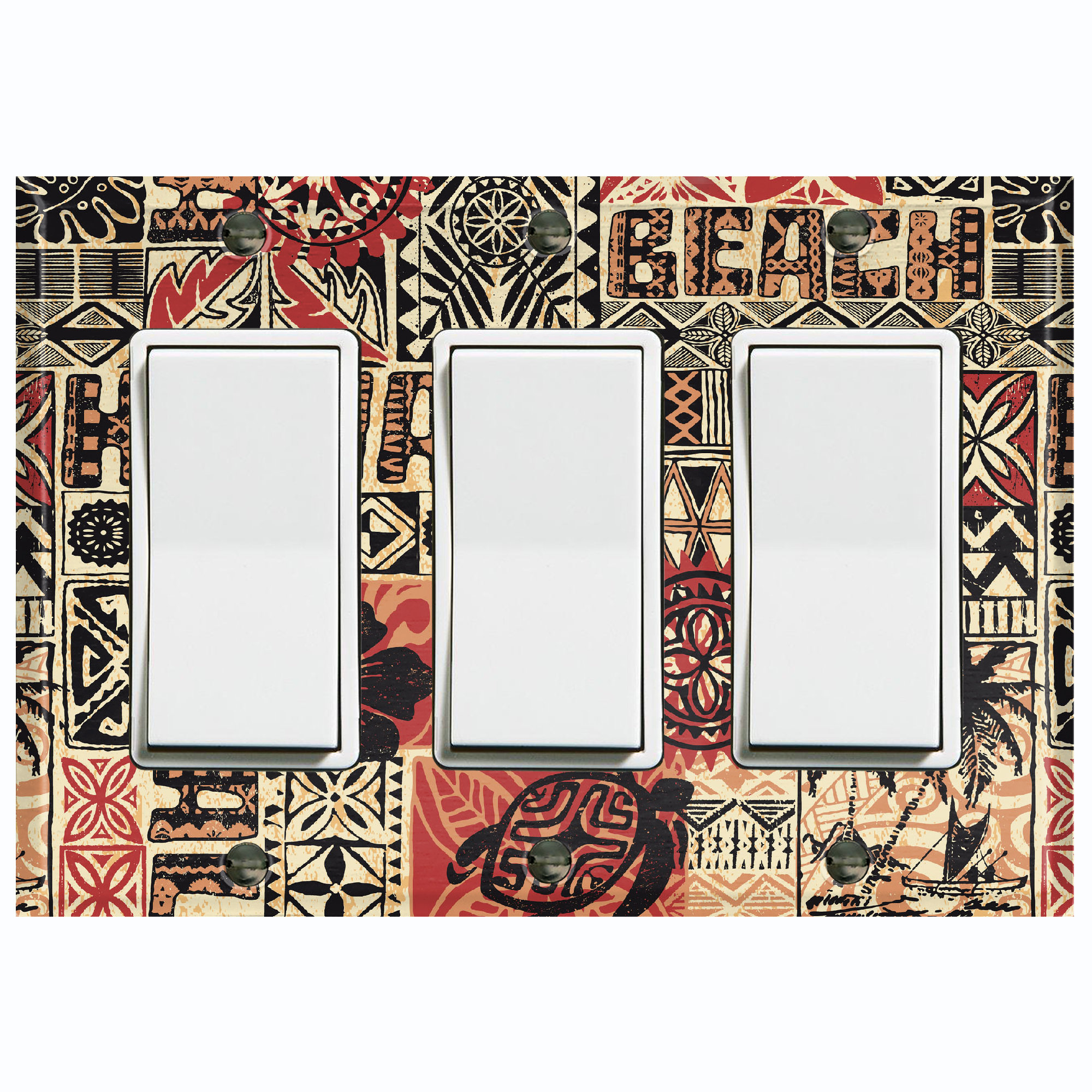 WorldAcc Metal Light Switch Plate Outlet Cover (Hawaii Decoration Biege ...