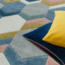 Ebern Designs Sanjuan Hexagon Blue/Pink/Yellow Rug | Wayfair.co.uk