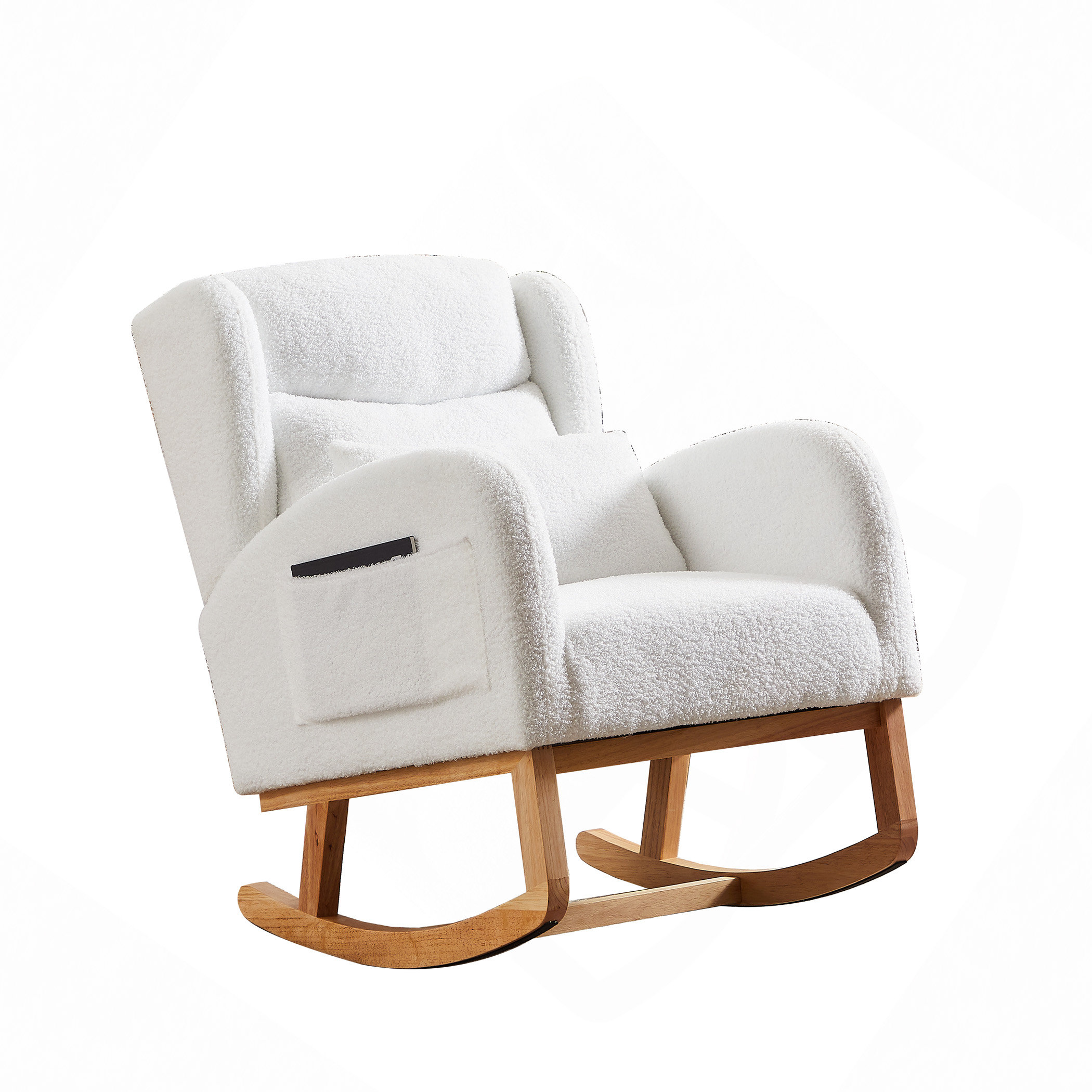 Ebern Designs Rocking Chair, Modern Accent High Backrest Living Room ...