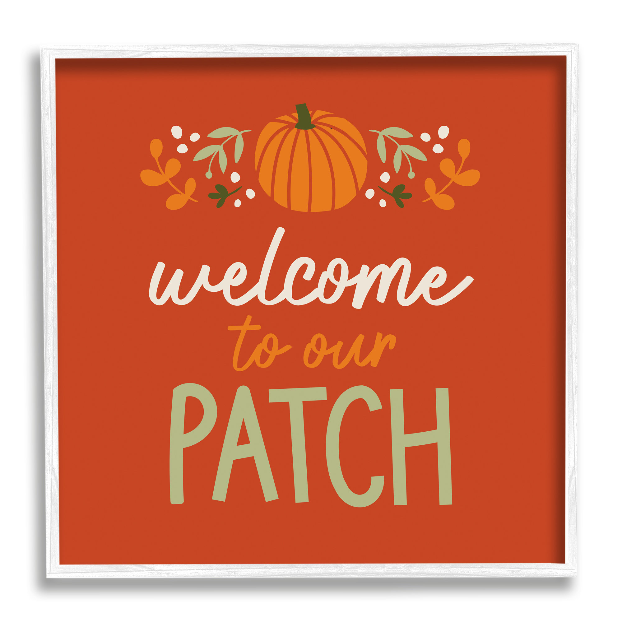 Stupell Industries Welcome Pumpkin Patch Phrase by Emily Dumas | Wayfair