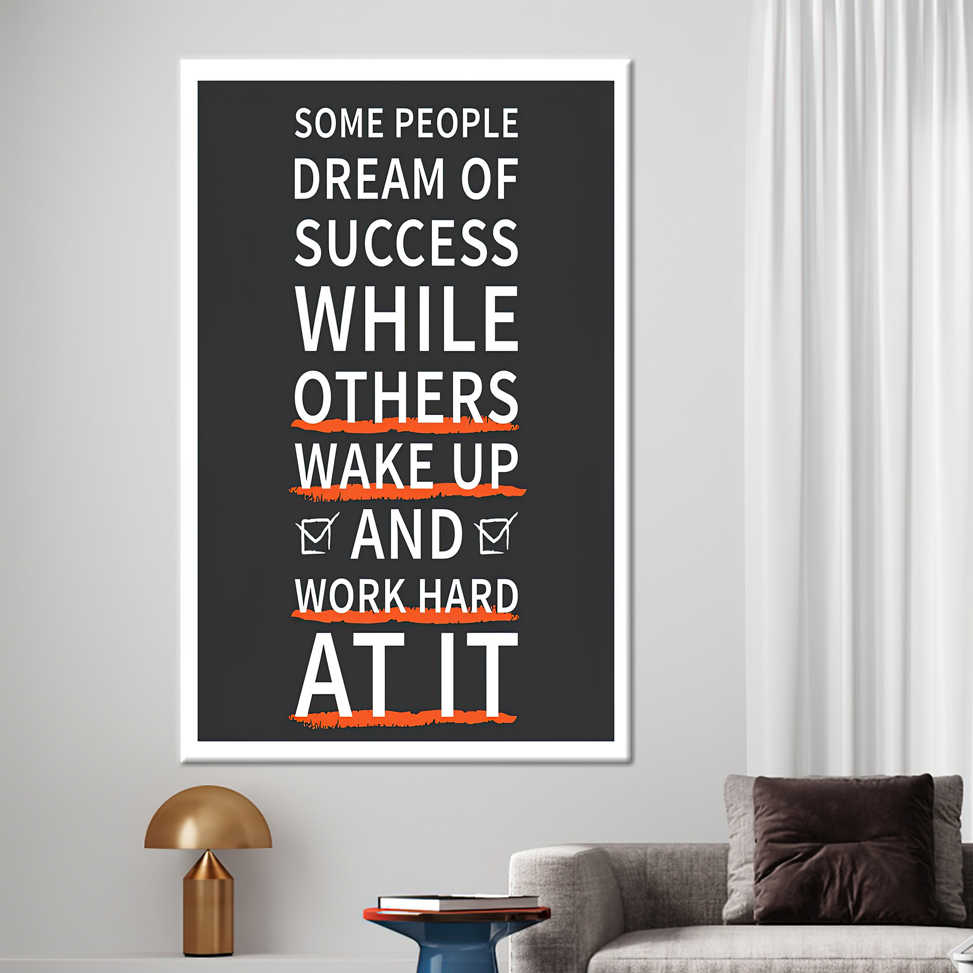 kayra export Inspirational Success Quote Canvas Art - Work Hard ...