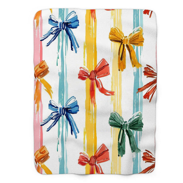 MentionedYou Rainbow Ribbon - 1 Piece Premium Sherpa Blanket | Wayfair