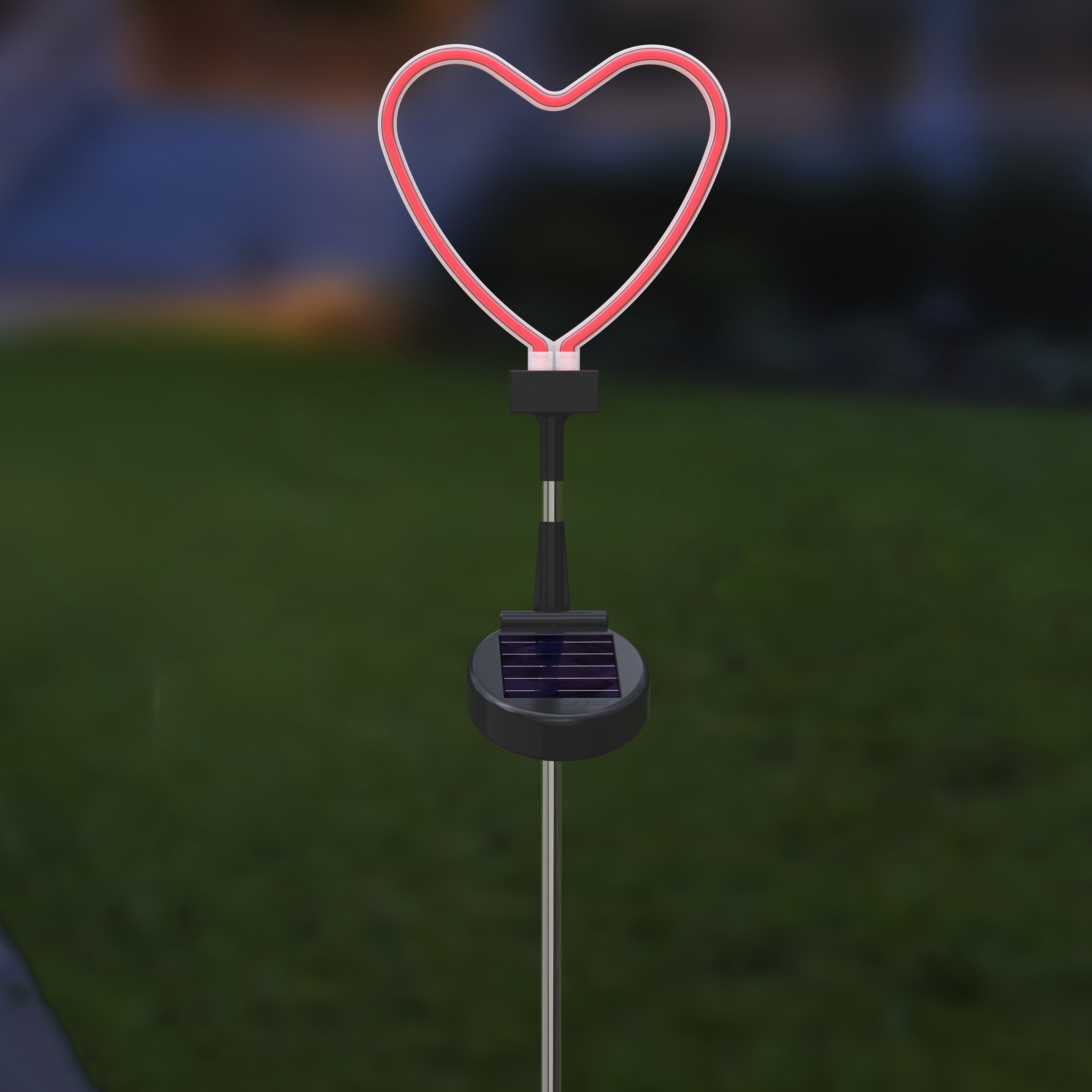 Arlmont & Co. Gorrono Solar Powered LED Heart Silhouette Garden Stake ...