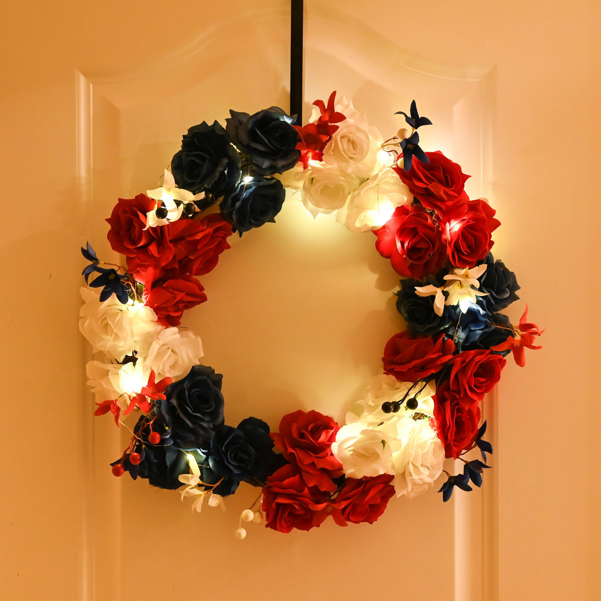 The Holiday Aisle® 22 Inch Lighted 4th of July Independence Day Rose ...