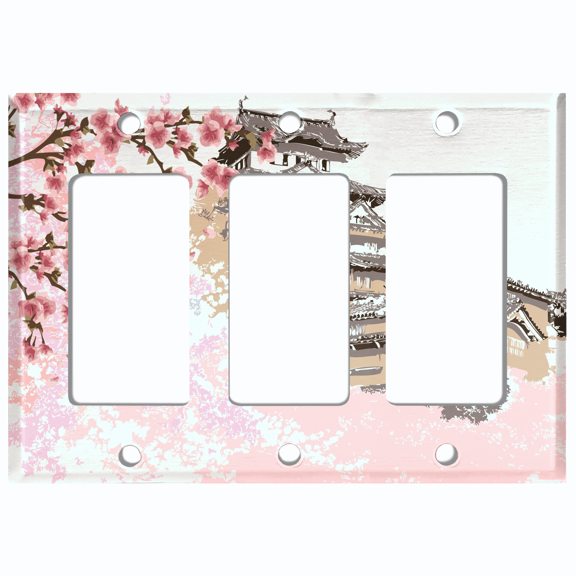 WorldAcc Metal Light Switch Plate Outlet Cover (Japanese Sakura Flower ...