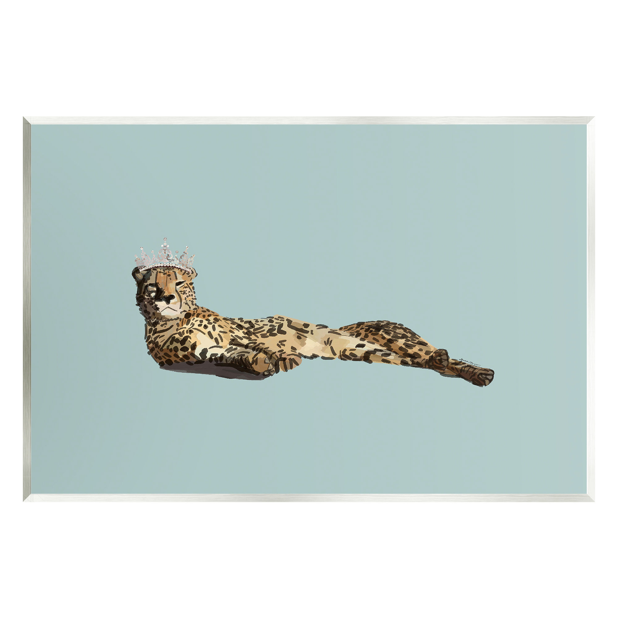 Stupell Industries Royal Leopard with Crown Wall Plaque Art by Amelia ...