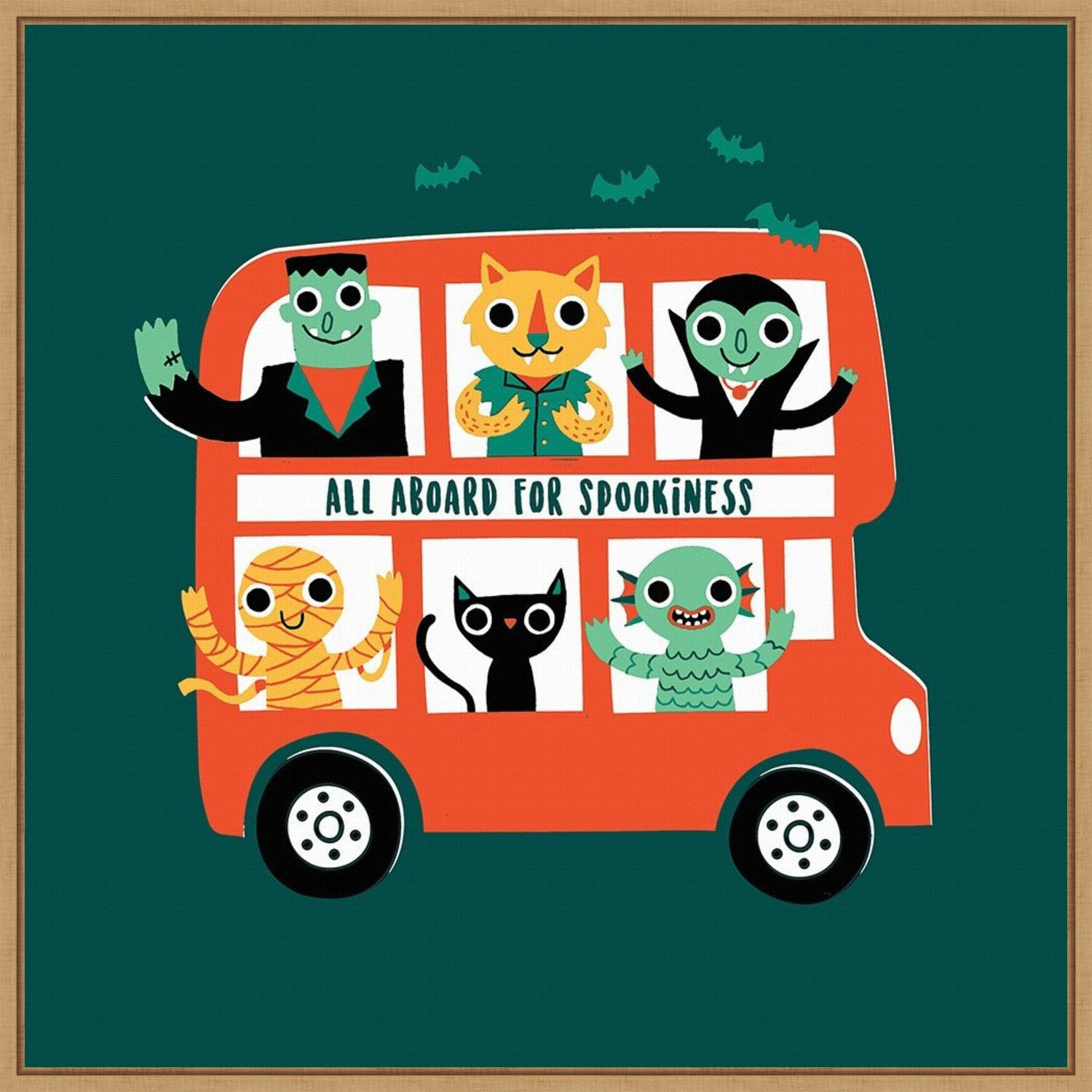 The Holiday Aisle® Spooky Bus by Michael Buxton - Floater Frame Graphic ...
