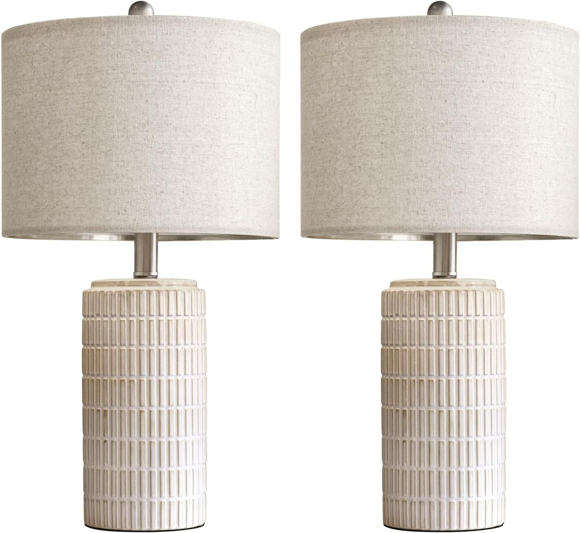 Latitude Run® Pink Ceramic Table Lamps Set Of 2, Modern Bedroom Lamps ...