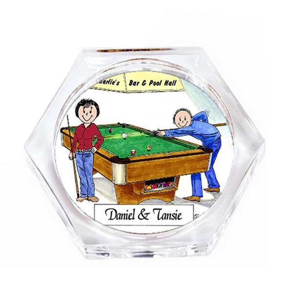 Printed Perfection Personalized Billiards, Pool Player Couple Drink ...
