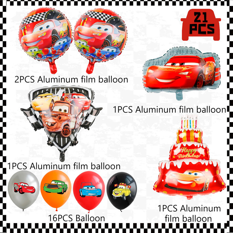 Ebern Designs Cars Balloon Party Decorations | Wayfair