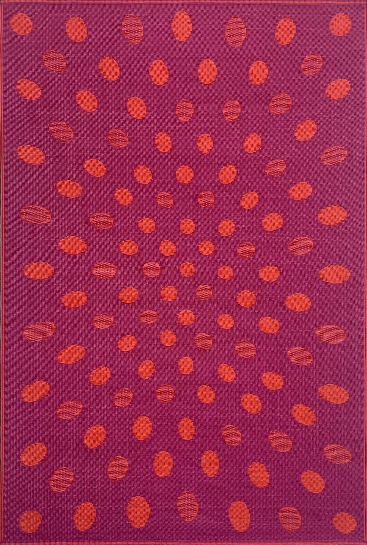 Mad Mats Crazy Polka Dots Outdoor Mat, Orange & Red, Reversible Mat For ...