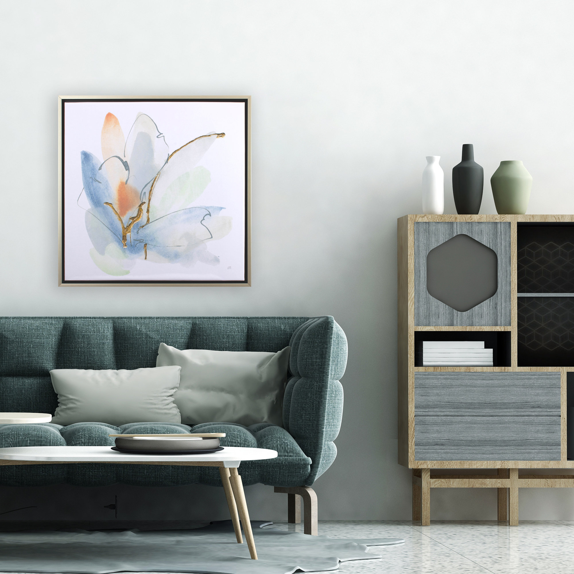 Orren Ellis Aloni Colorspray II Framed On Canvas Print | Wayfair