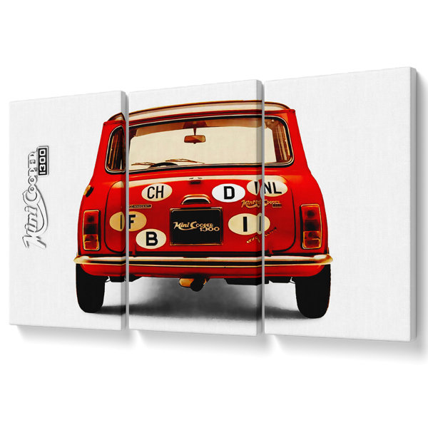 Williston Forge Mini Cooper Retro Rear - 3 Piece Wrapped Canvas Art ...