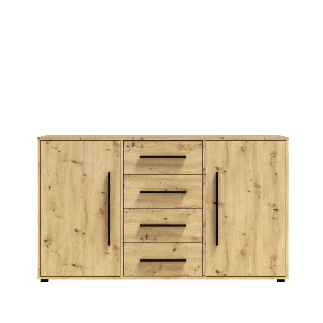 17 Stories Stralka 02 Chest of Drawers 150cm - Oak Artisan, Warm ...