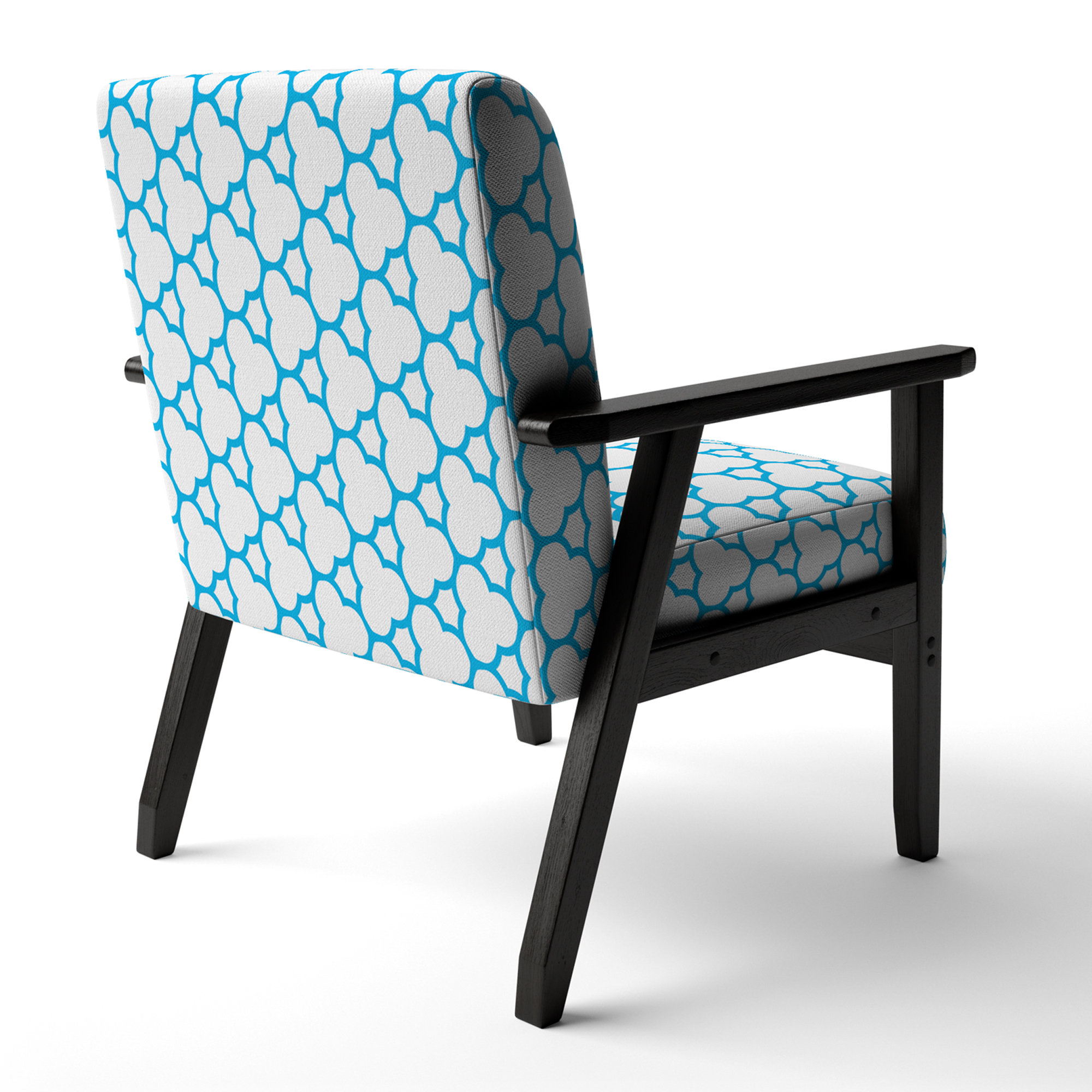 Corrigan Studio® Blue Trendy Geometric - Upholstered Patterned Accent ...