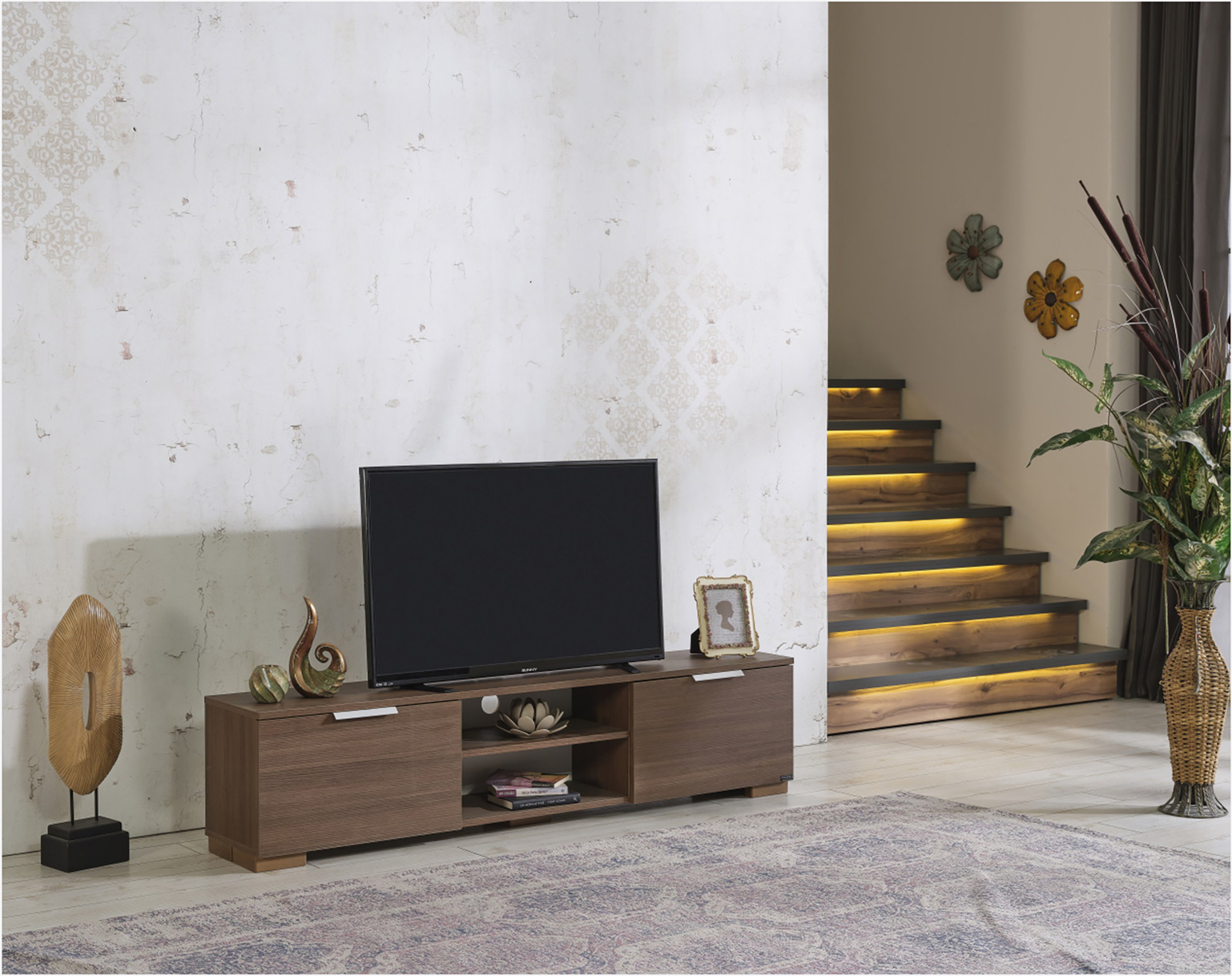 Ebern Designs Nikhad Solid Wood TV Stand for TVs | Wayfair